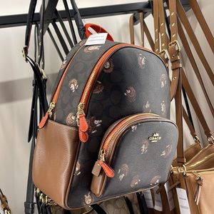 Coach | Bags | Coach Court Backpack In Signature Canvas With Hedgehog ...
